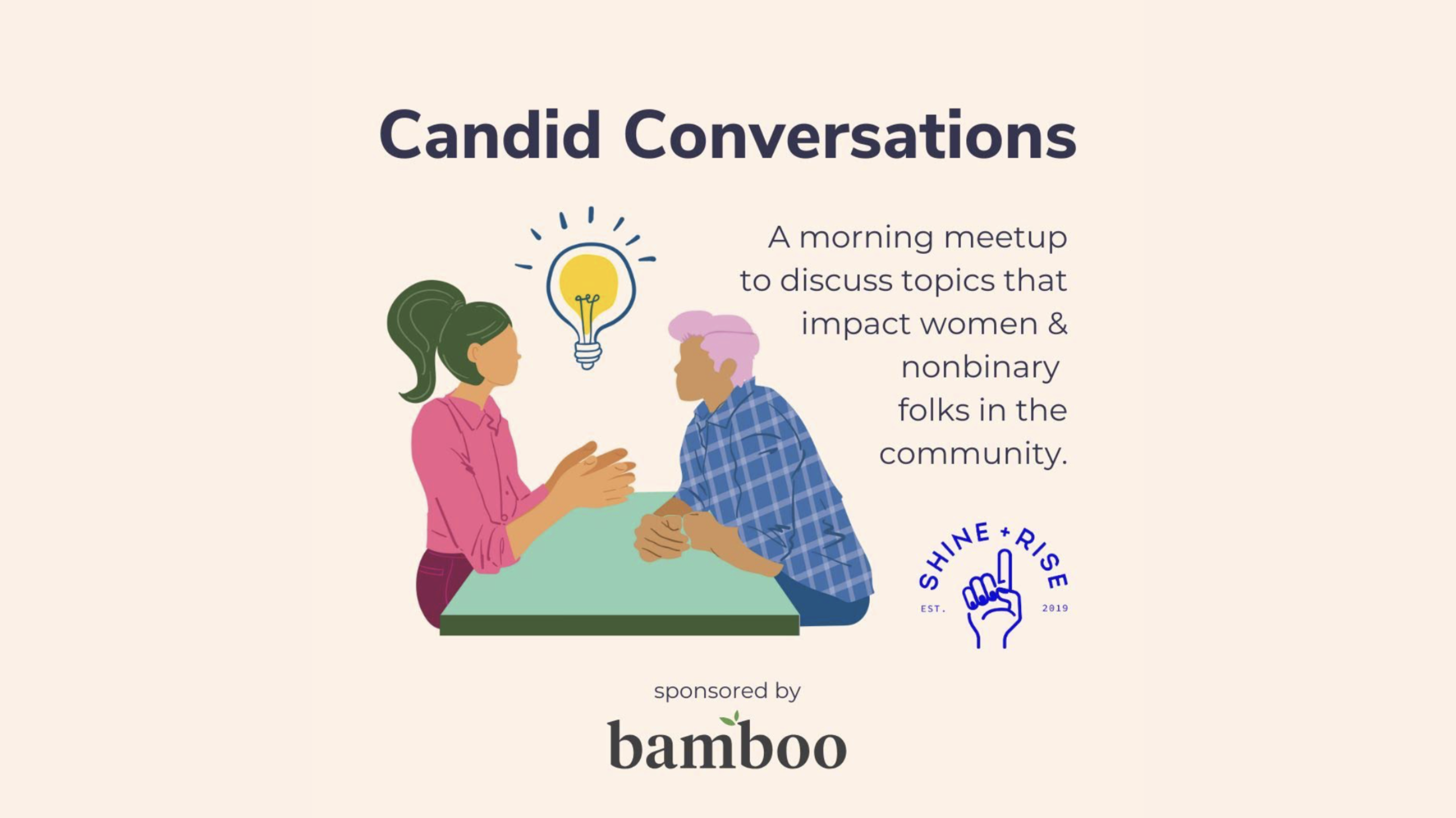 Shine & Rise: Candid Conversations Lunch Workshop | Bamboo Events